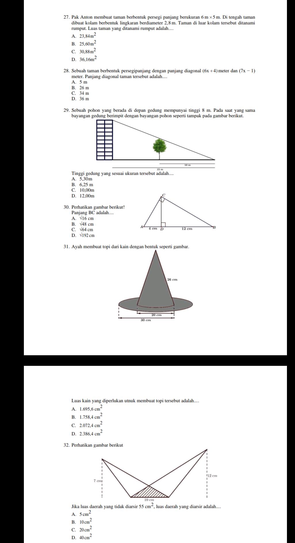 27. Pak Anton membuat taman berbentuk | StudyX