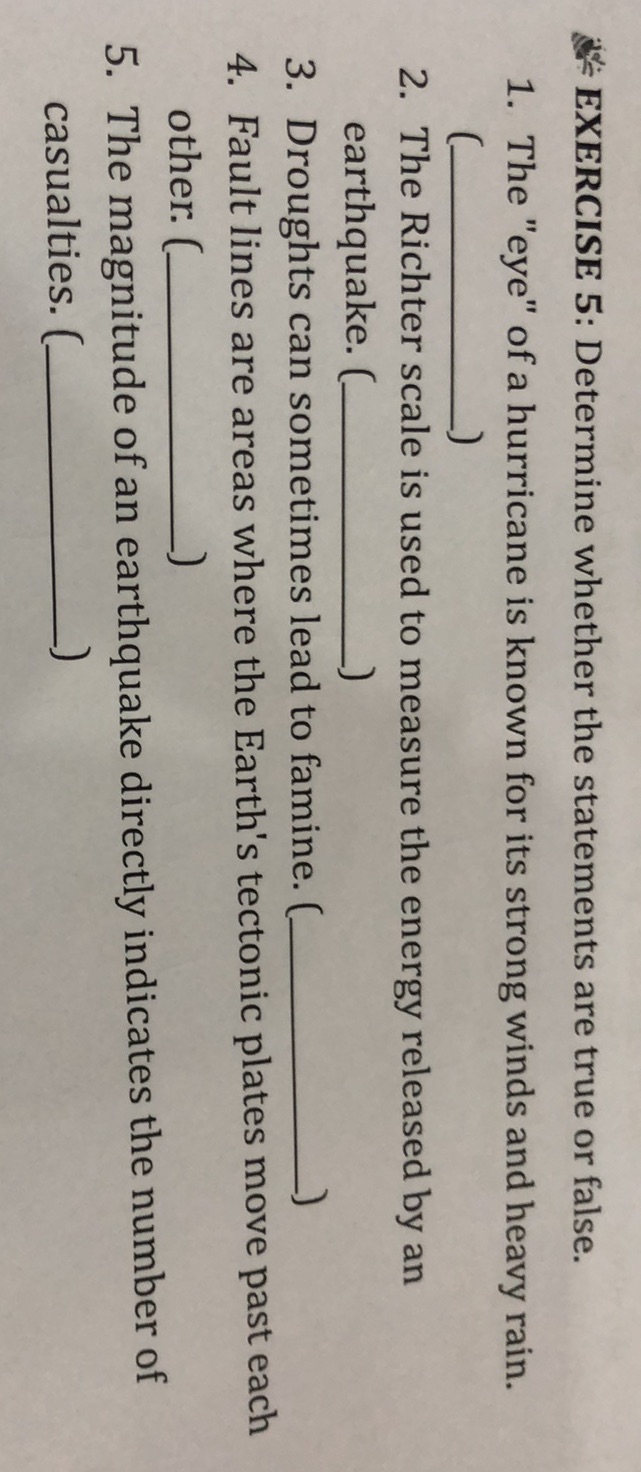 EXERCISE 5: Determine whether the statements | StudyX