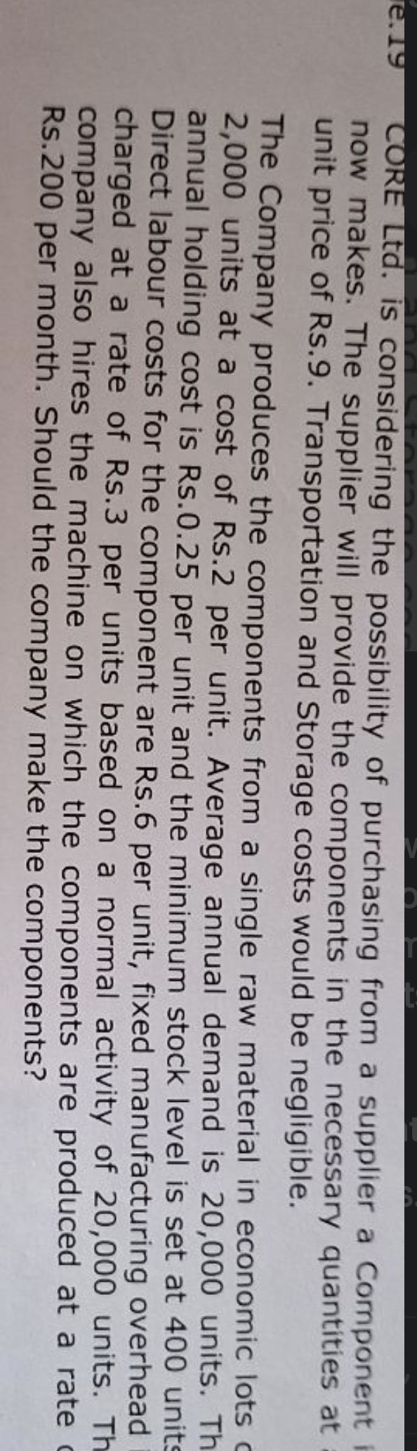 CORE Ltd. is considering the possibility of | StudyX