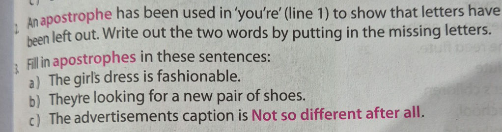 An apostrophe has been used in 'you're' | StudyX