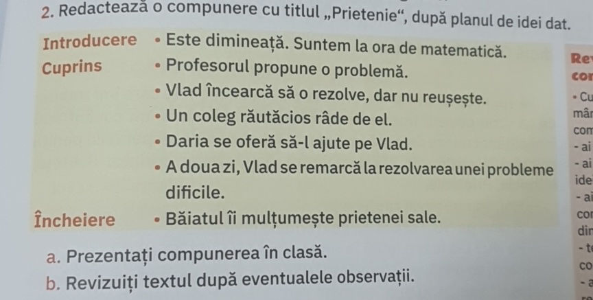 Redactează o compunere cu titlul