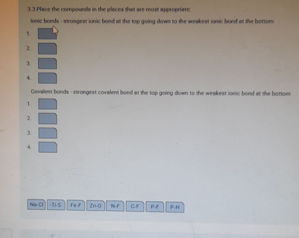 3.3 Place the compounds in the places that | StudyX