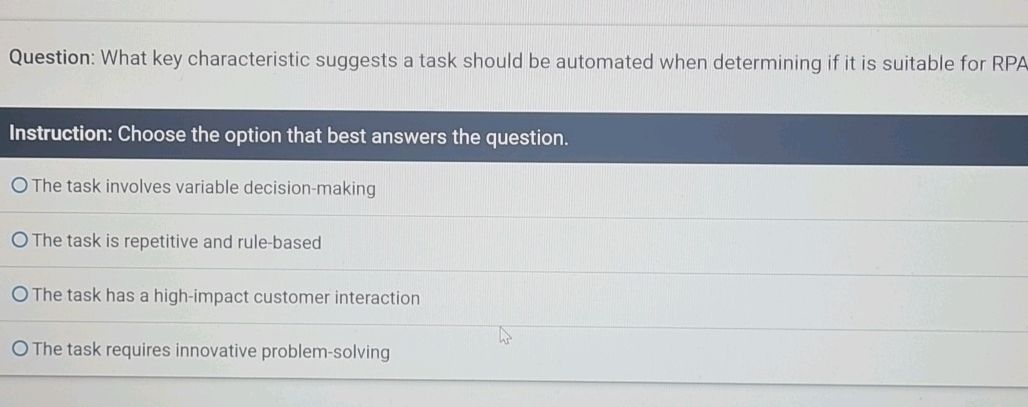 Question: What key characteristic suggests a | StudyX
