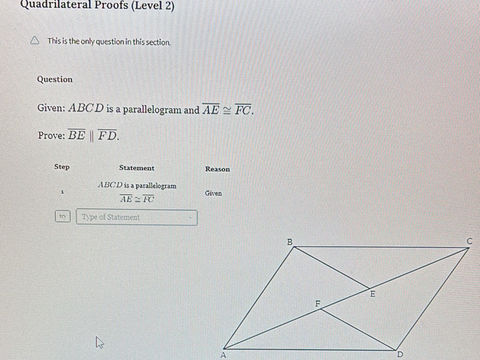 Given: $ABCD$ is a parallelogram and $ {AE} | StudyX