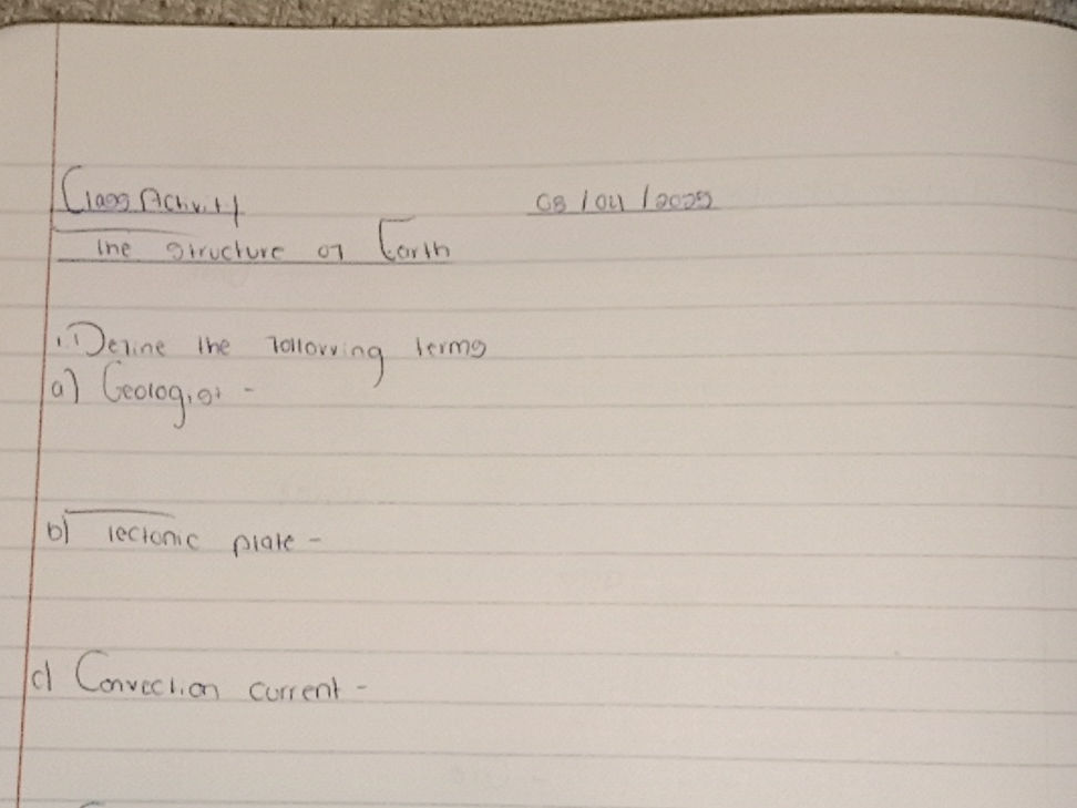 1. Define the following terms a) Geologist | StudyX