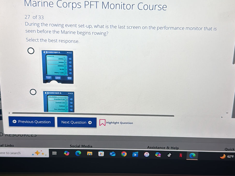 During the rowing event set-up, what is the | StudyX