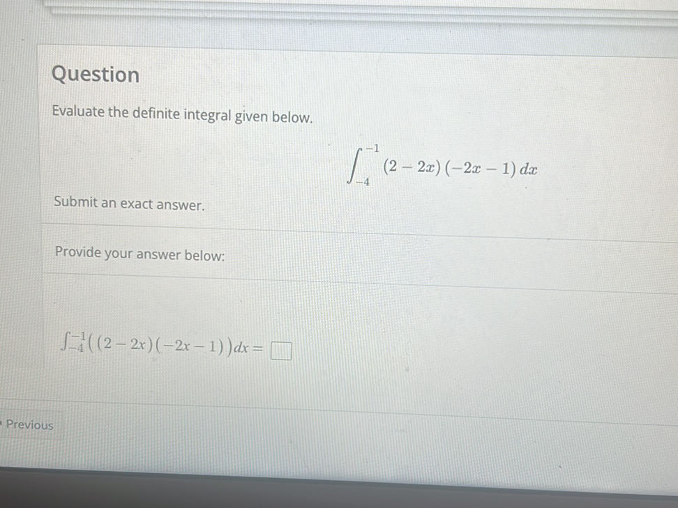Evaluate the definite integral given below. | StudyX