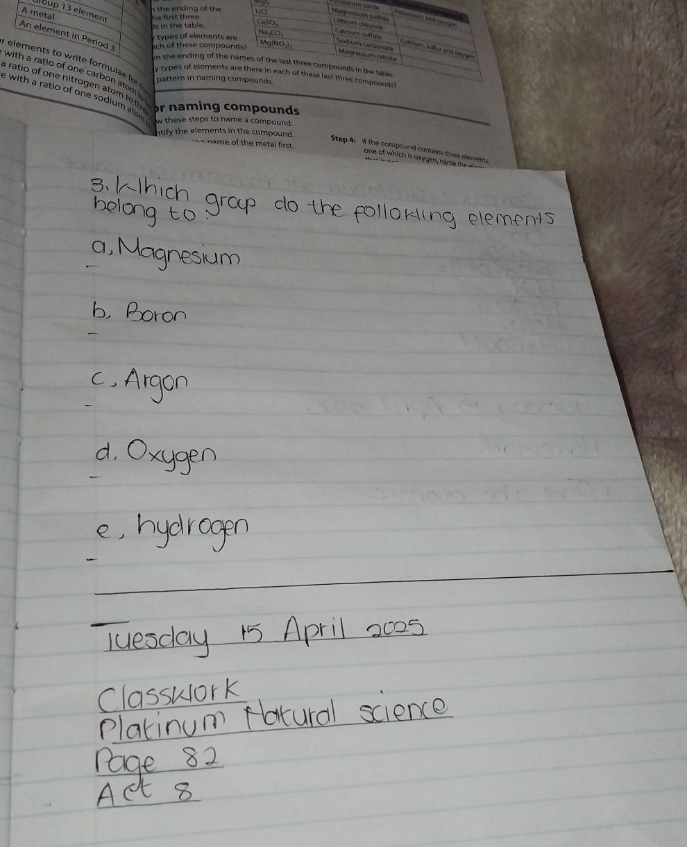 3. Which group do the following elements | StudyX