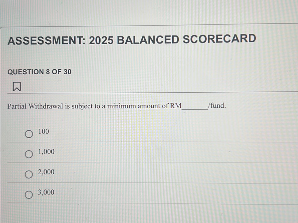 Partial Withdrawal is subject to a minimum | StudyX