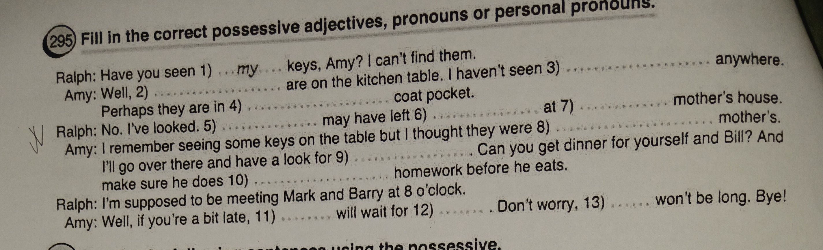 (295) Fill in the correct possessive | StudyX