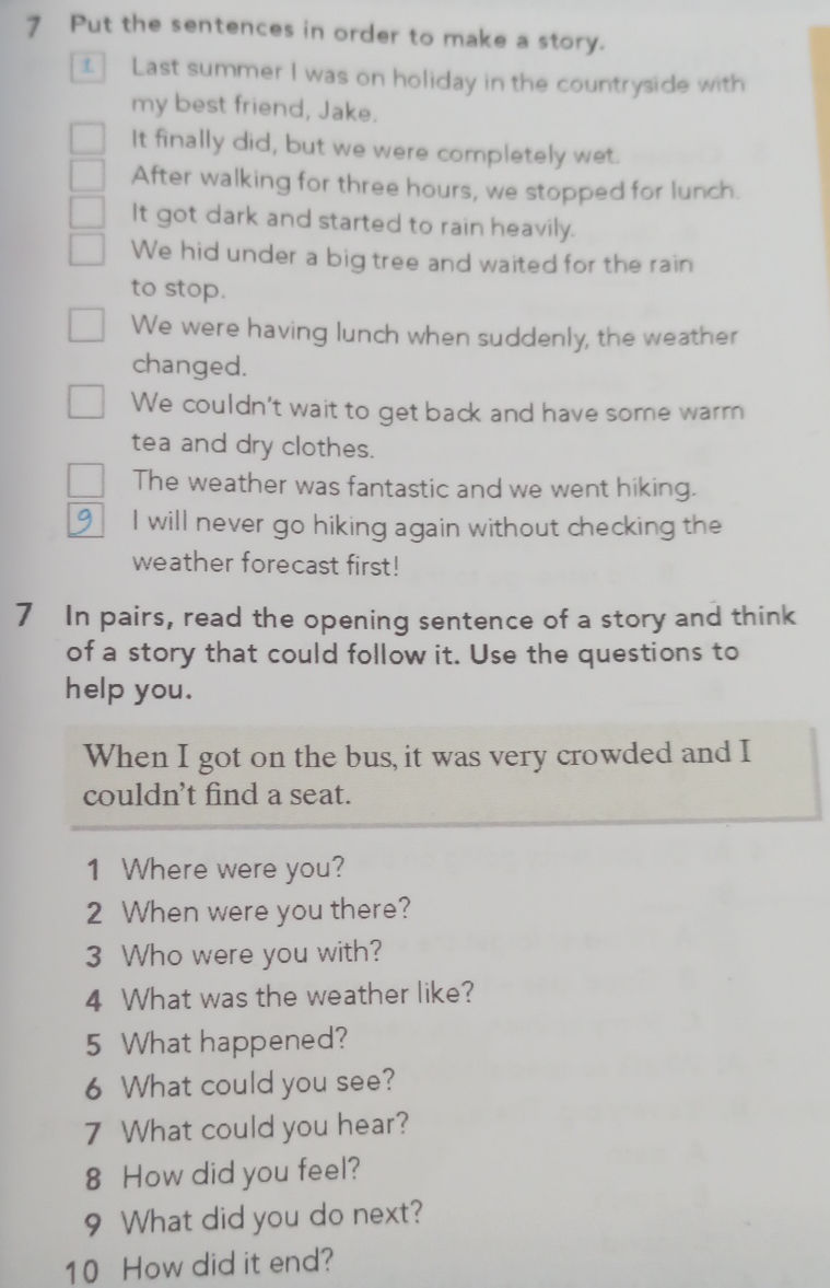Put the sentences in order to make a story. | StudyX