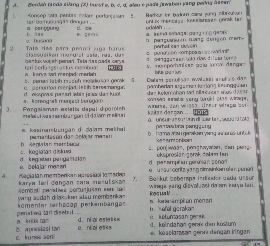 1. Konsep tata pentas dalam pertunjukan tari | StudyX