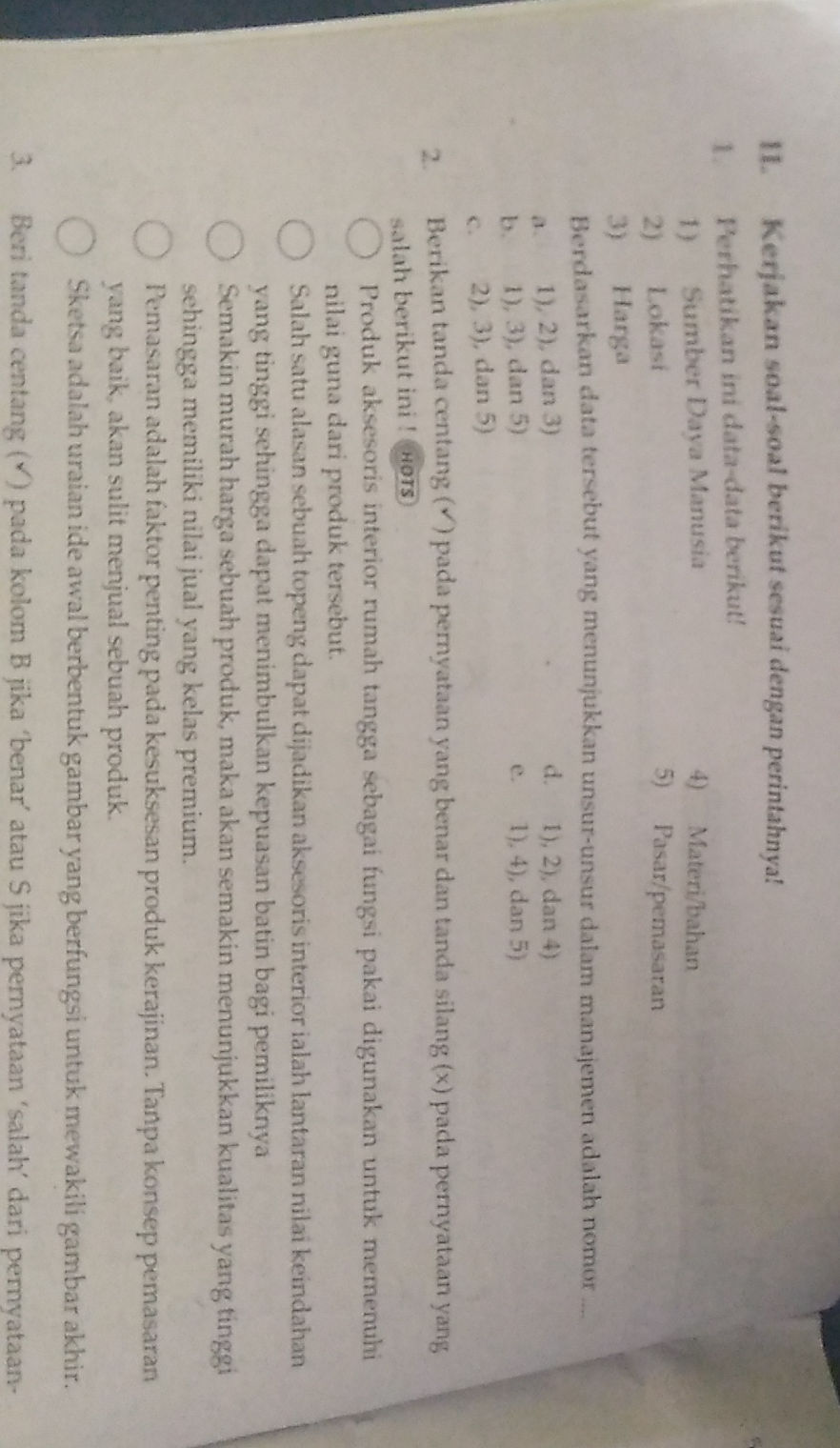 II. Kerjakan soal-soal berikut sesuai dengan | StudyX