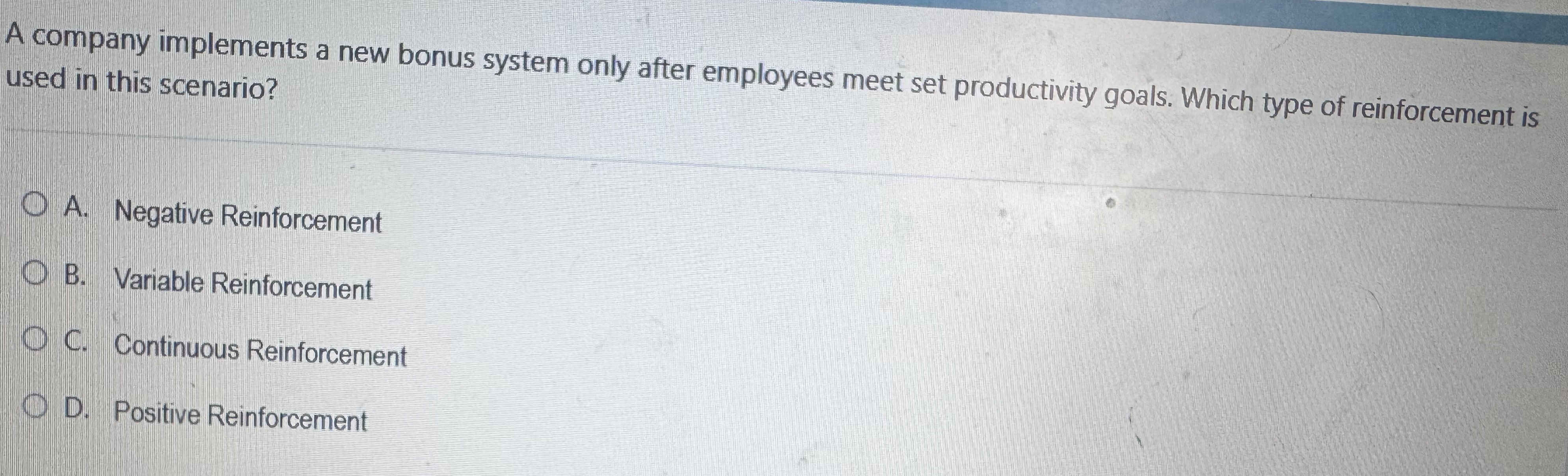 A company implements a new bonus system only | StudyX