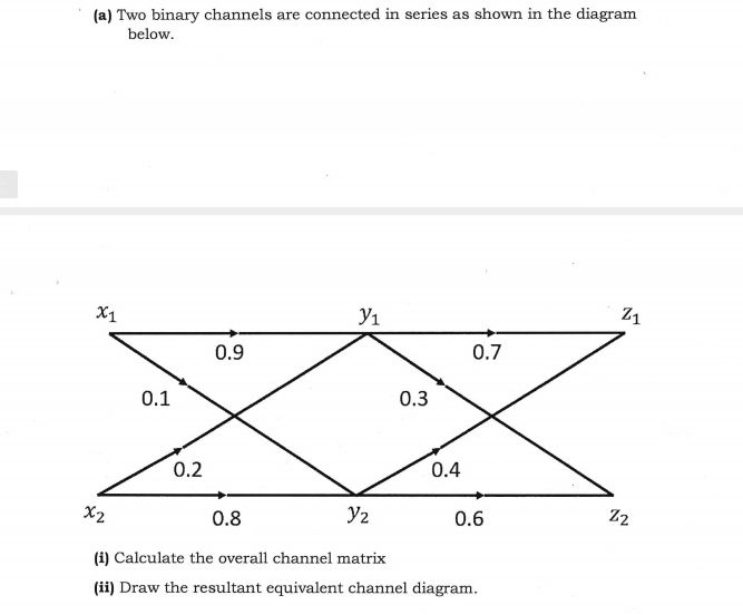 (a) Two binary channels are connected in | StudyX