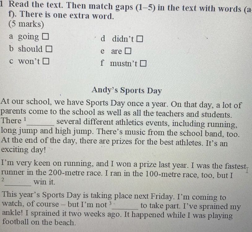 1 Read the text. Then match gaps (1-5) in | StudyX