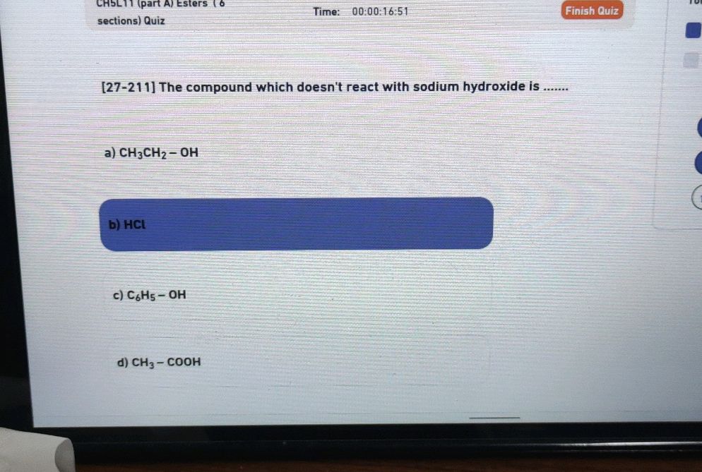 [27-211] The compound which doesn't react | StudyX