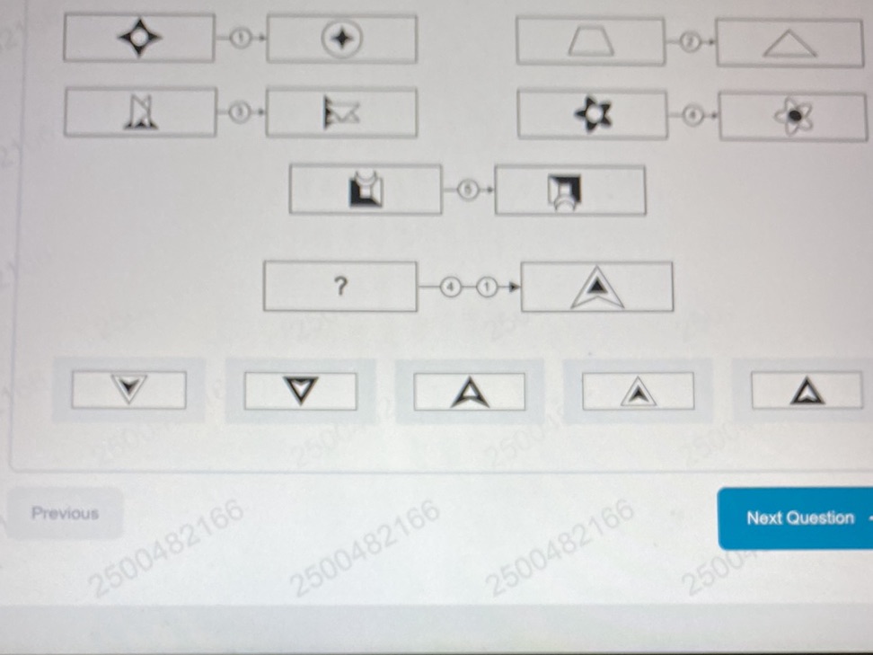 Identify the missing shape in the sequence. | StudyX