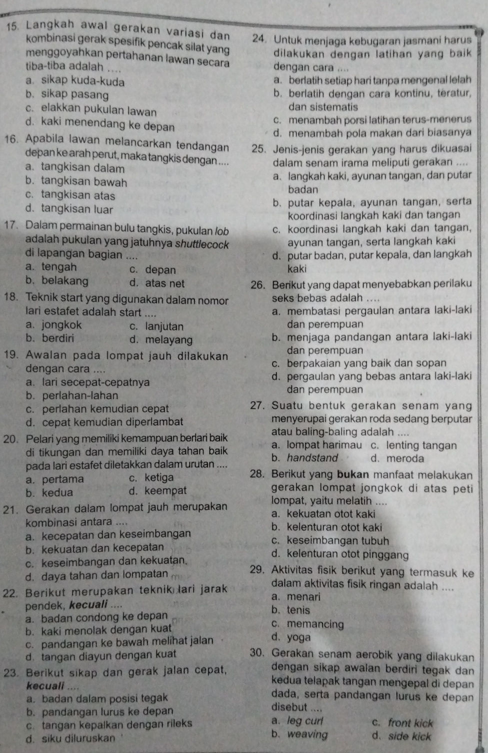 15. Langkah awal gerakan variasi dan | StudyX