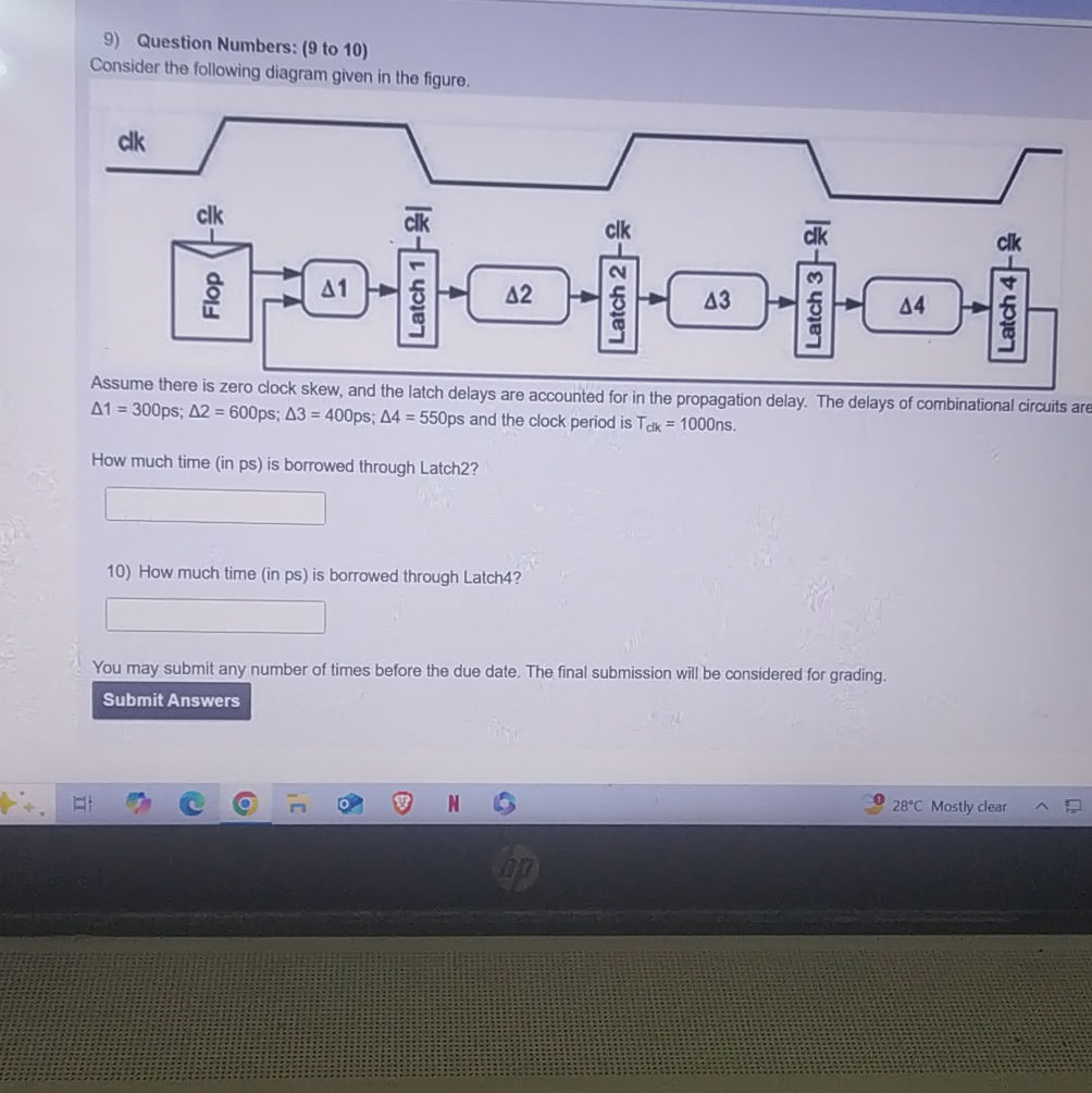 9) Question Numbers: (9 to 10) Consider the | StudyX