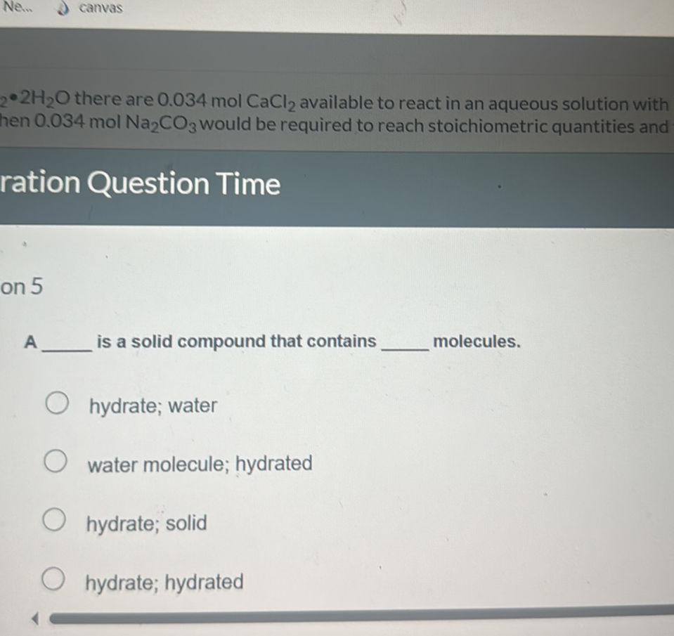 A ______ is a solid compound that contains | StudyX