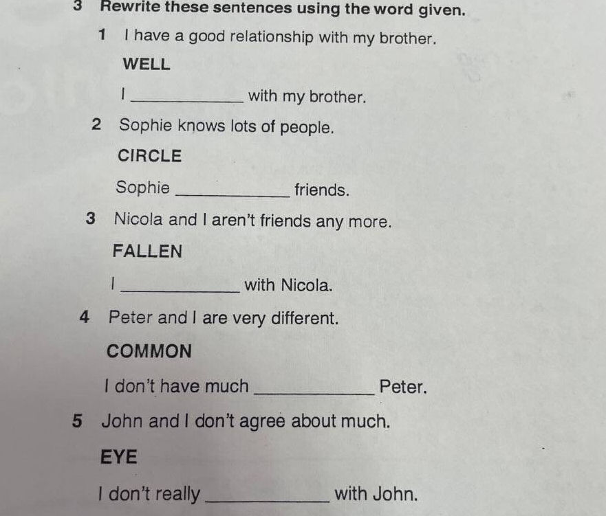 3 Rewrite these sentences using the word | StudyX