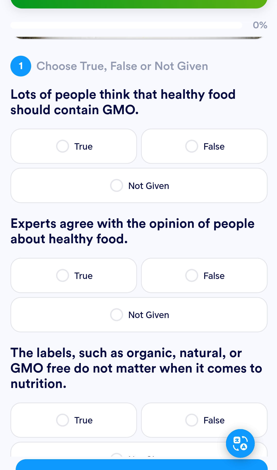 1 Choose True, False or Not Given Lots of | StudyX