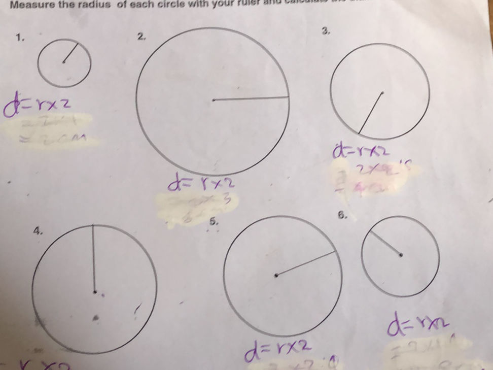 Measure the radius of each circle with your | StudyX