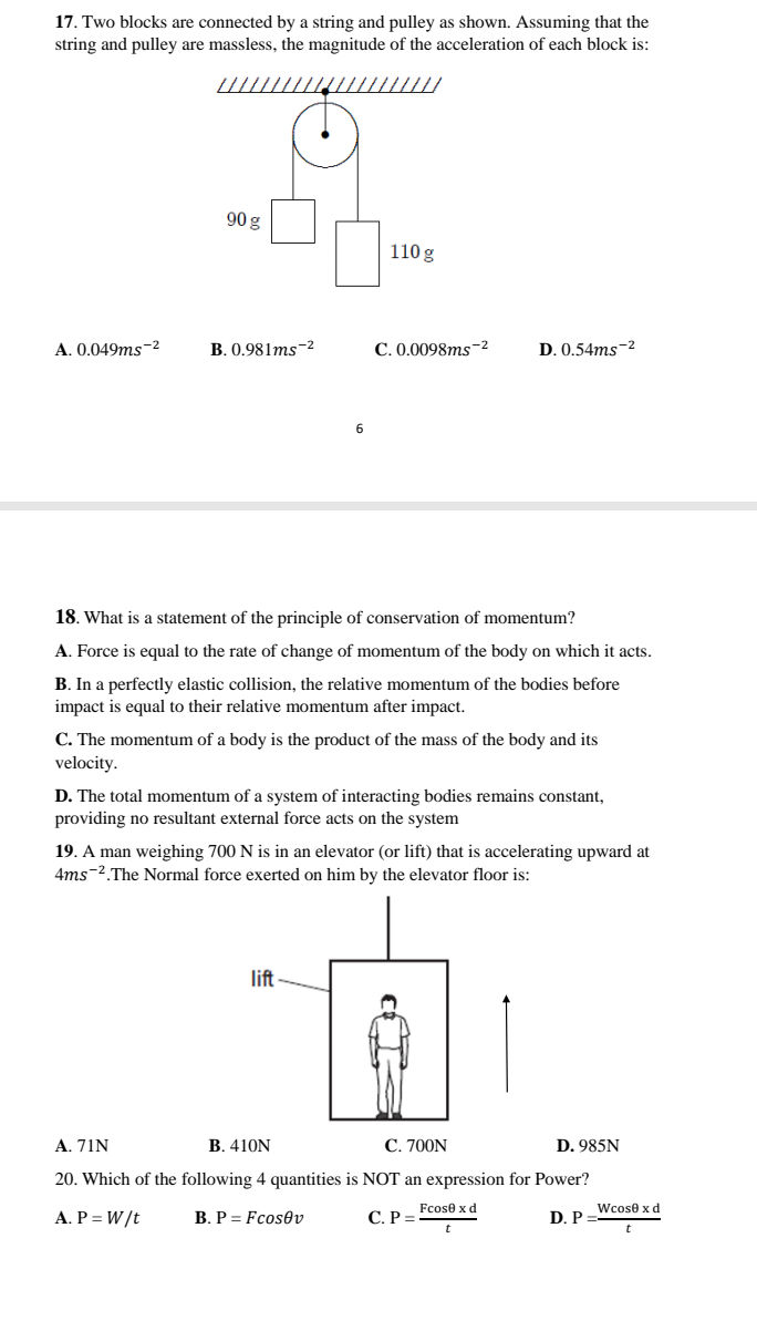 17. Two blocks are connected by a string and | StudyX