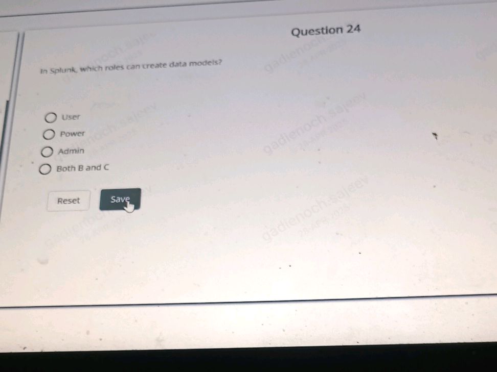 In Splunk, which roles can create data | StudyX