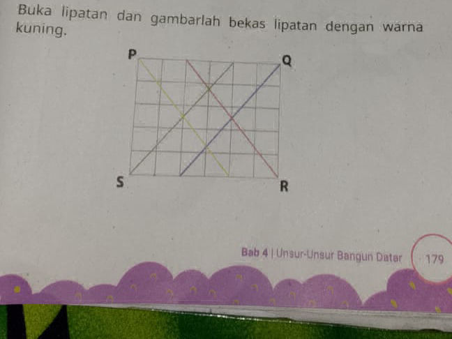 Buka lipatan dan gambarlah bekas lipatan | StudyX