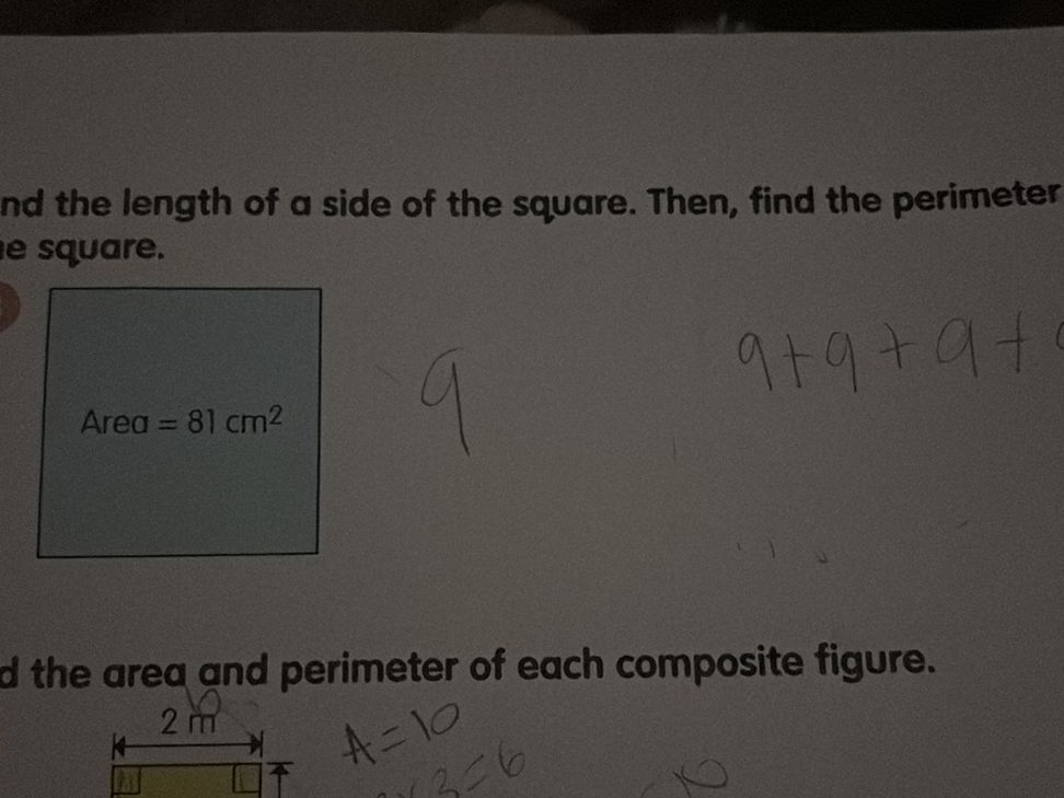 Find the length of a side of the square. | StudyX