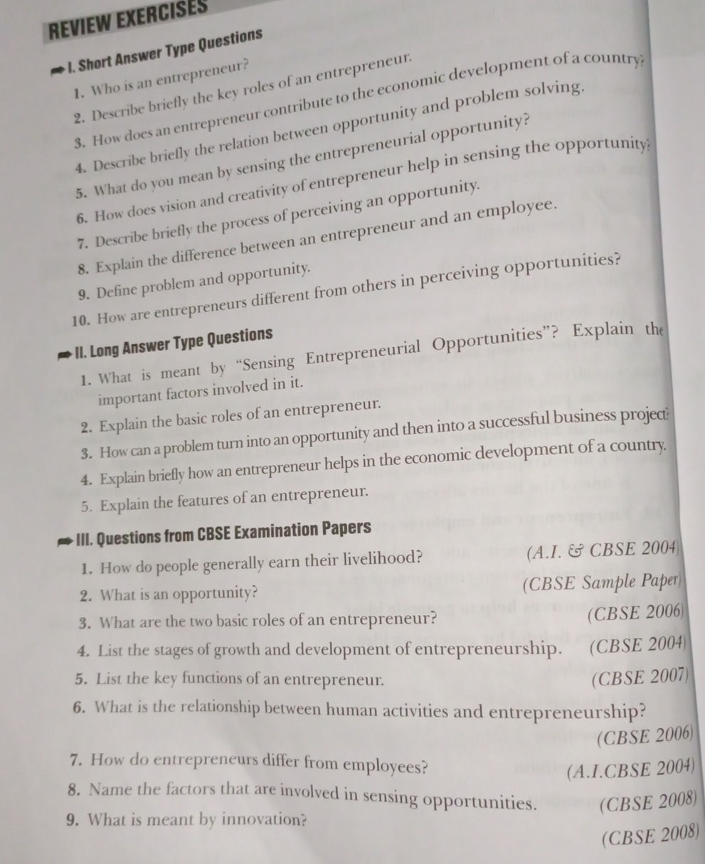 I. Short Answer Type Questions 1. Who is an | StudyX