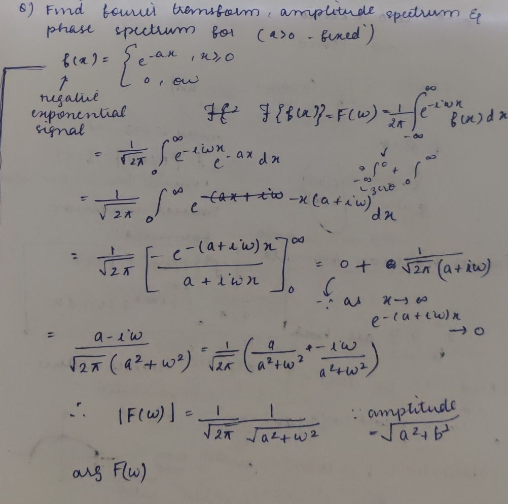 6) Find fourier transform, amplitude | StudyX
