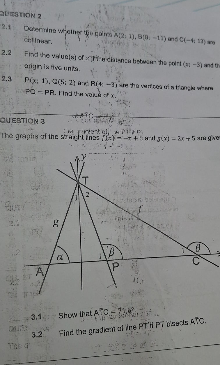 2.1 Determine whether the points A(2; 1), | StudyX