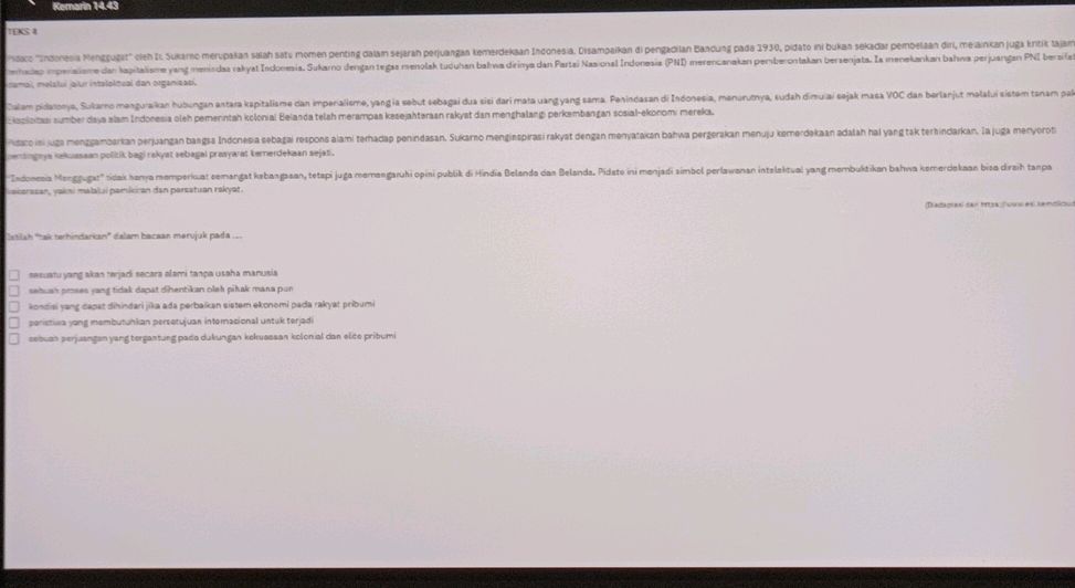 Istilah "tak terhindarkan" dalam bacaan | StudyX