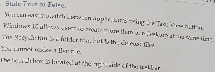 State True or False. You can easily switch | StudyX