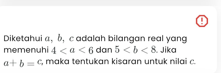 Diketahui $a, b, c$ adalah bilangan real | StudyX