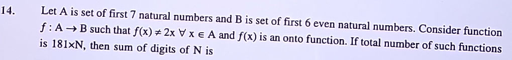 14. Let A is set of first 7 natural numbers | StudyX