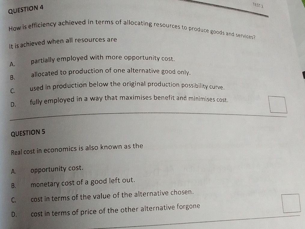 QUESTION 4 How is efficiency achieved in | StudyX