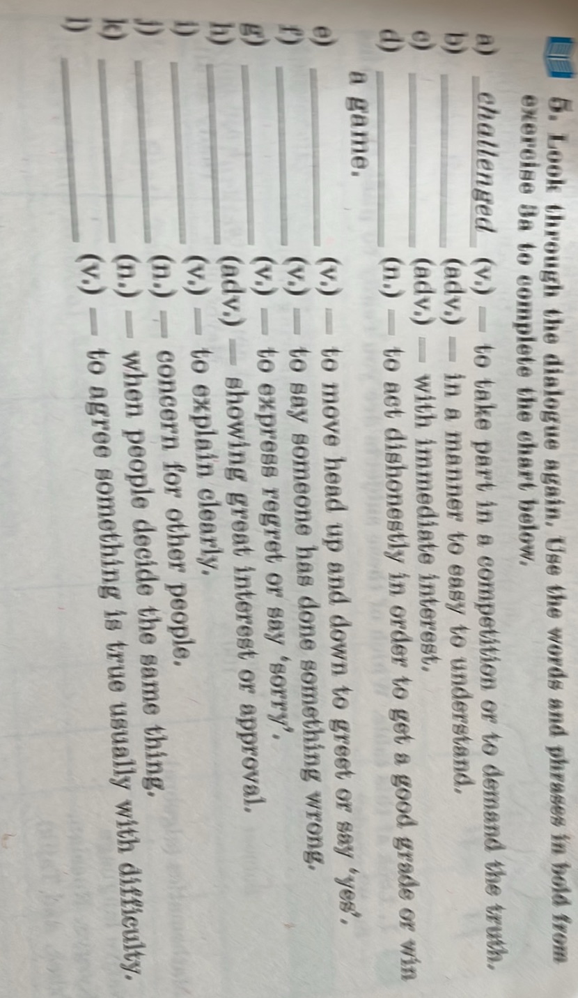 5. Look through the dialogue again. Use the | StudyX