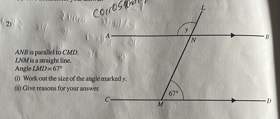 ANB is parallel to CMD. LNM is a straight | StudyX