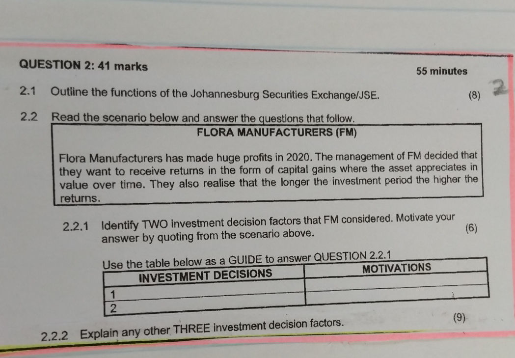 2.1 Outline the functions of the | StudyX