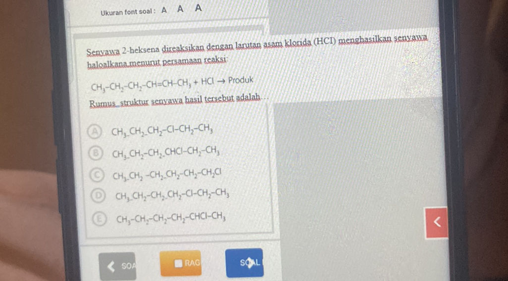 Senyawa 2-heksena direaksikan dengan larutan | StudyX