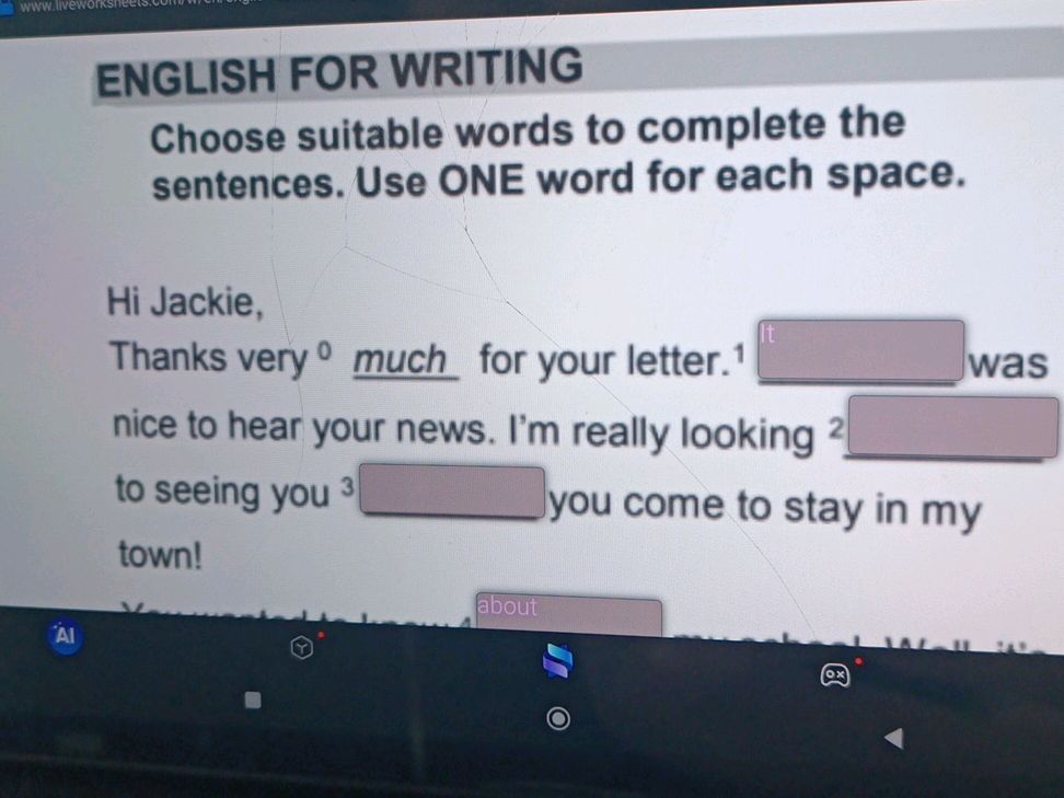 Choose suitable words to complete the | StudyX