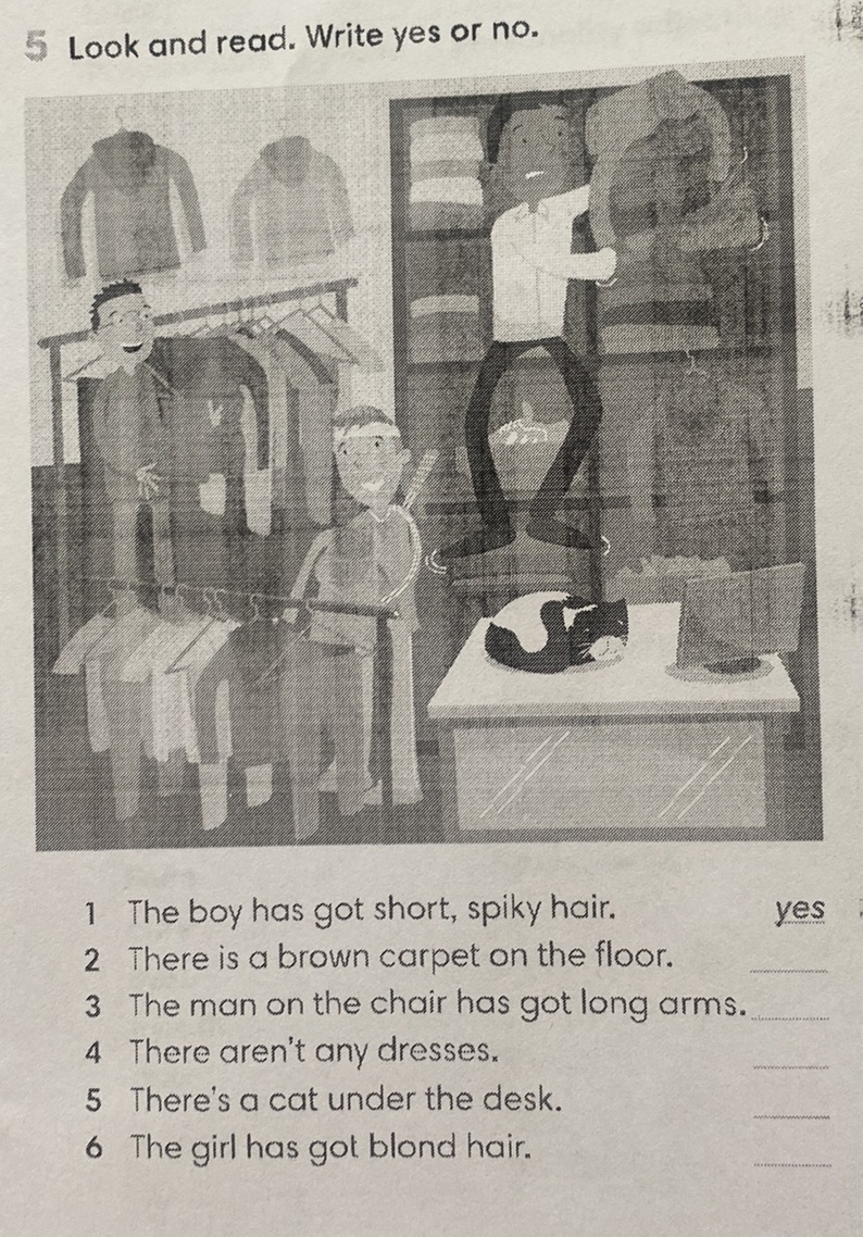5 Look and read. Write yes or no. 1 The boy | StudyX