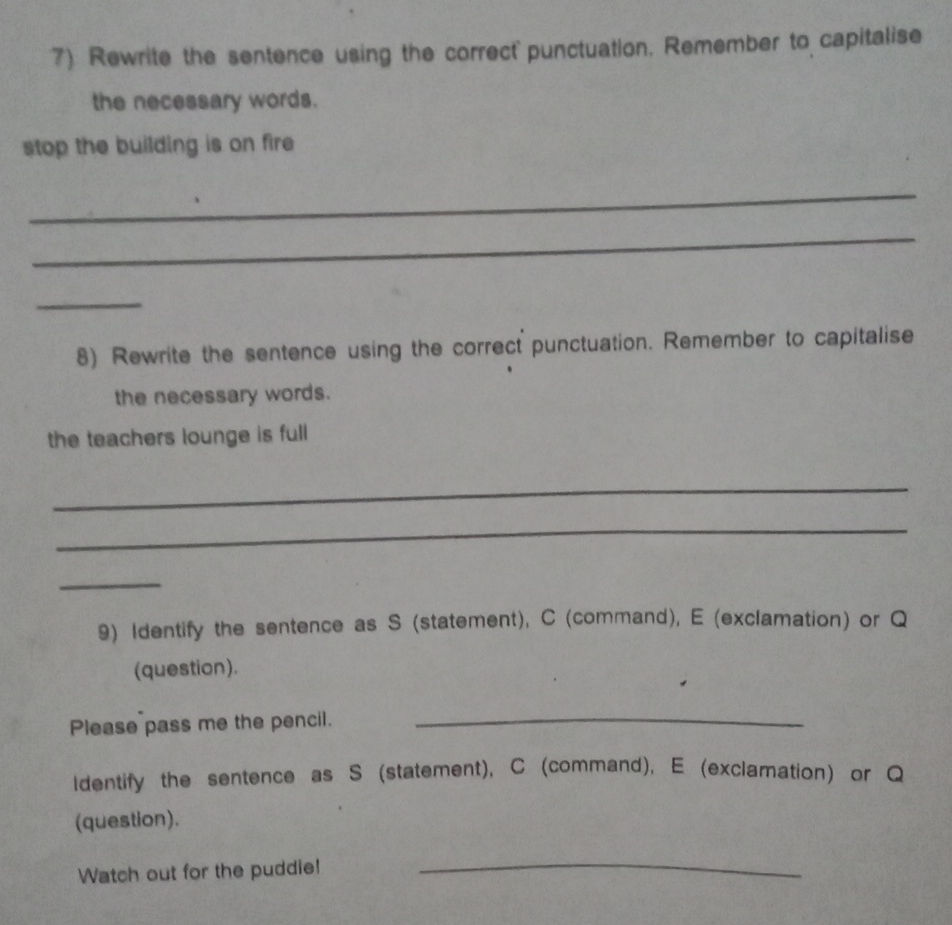 7) Rewrite the sentence using the correct | StudyX