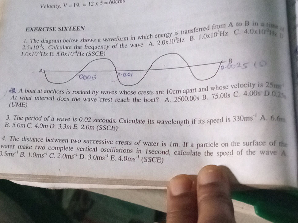 1. The diagram below shows a waveform in | StudyX