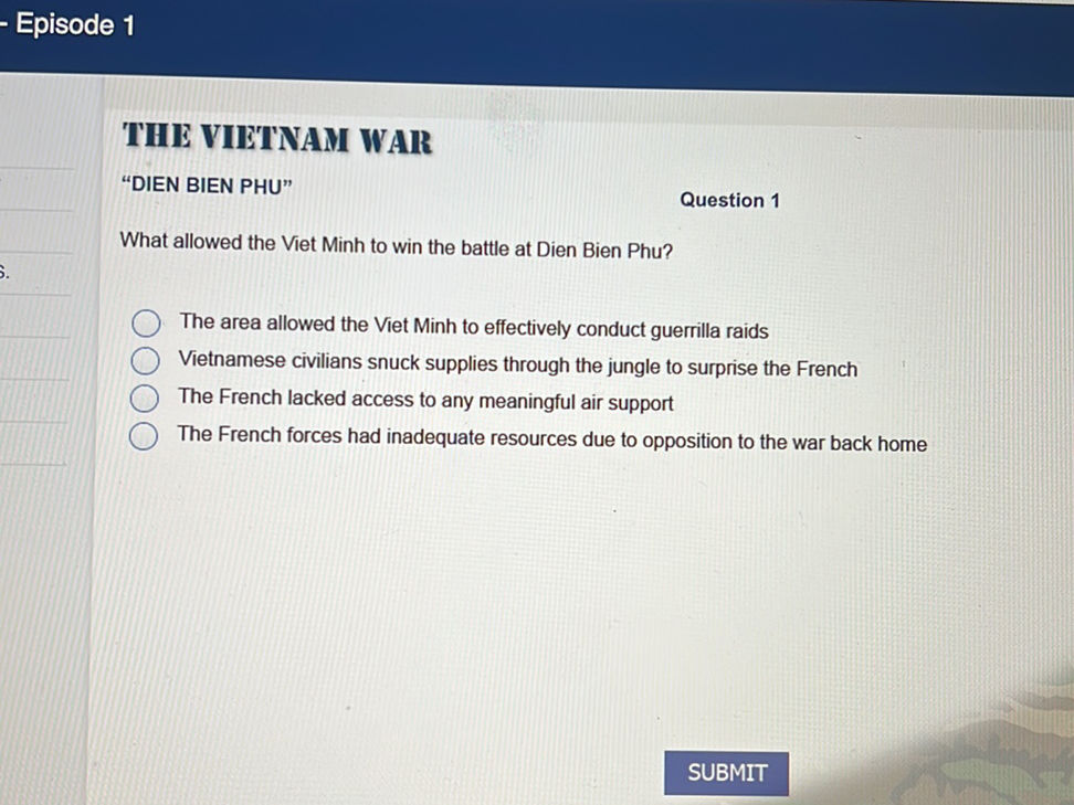 What allowed the Viet Minh to win the battle | StudyX