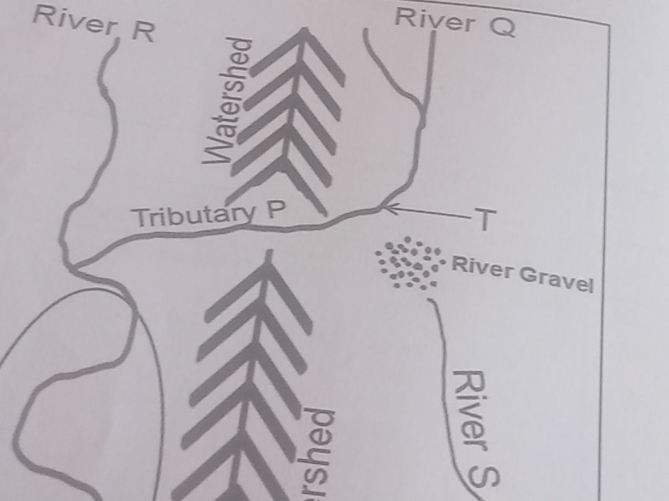 The image shows a diagram of a river system | StudyX